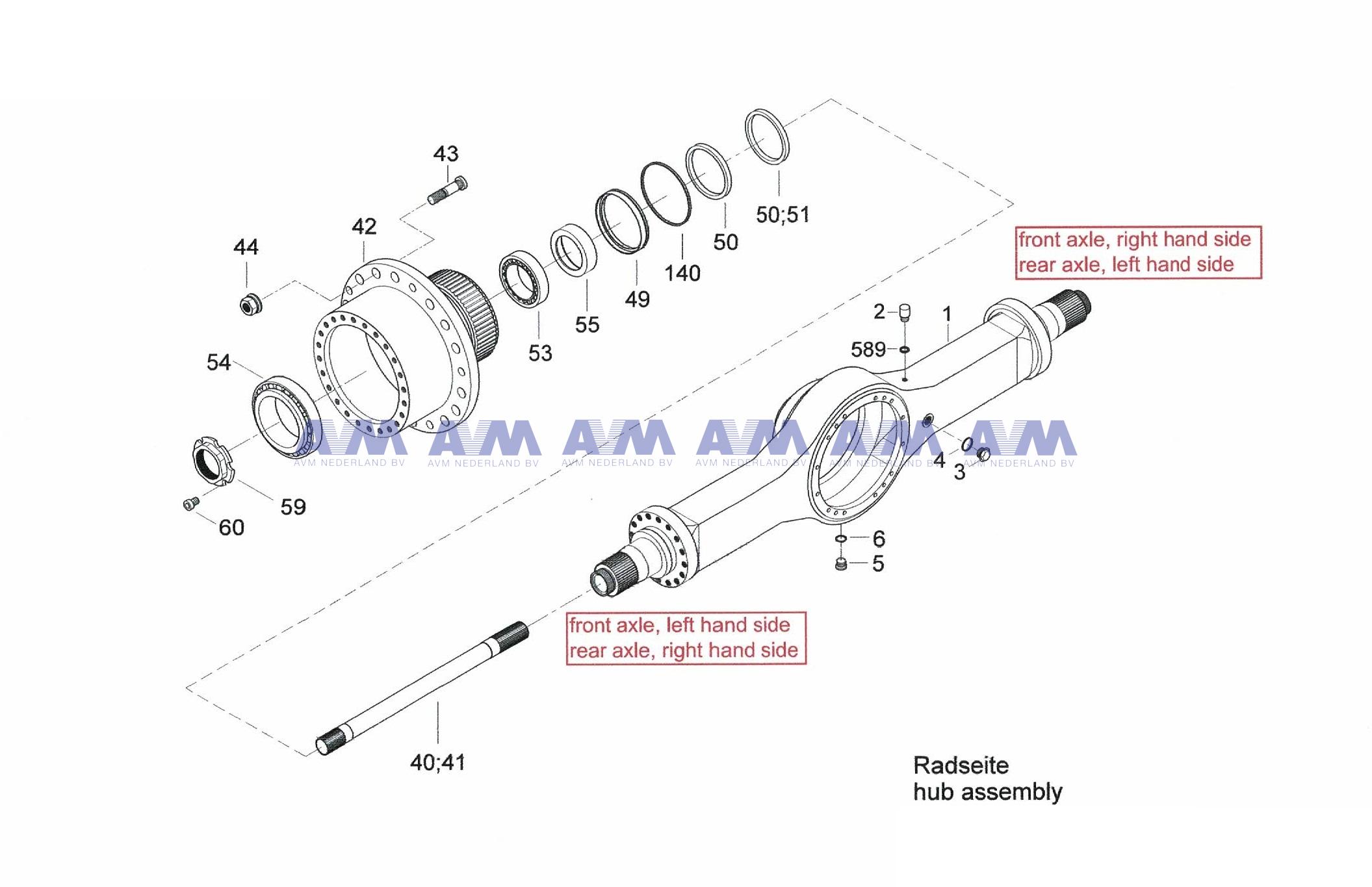 Complete axle SACH 91.7045.3K Kessler | SACH 91.7045.3K|1