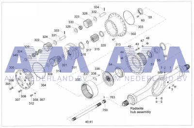 Complete axle D102PL341/528-NLB-FS Kessler | D102PL341/528-NLB-FS|1