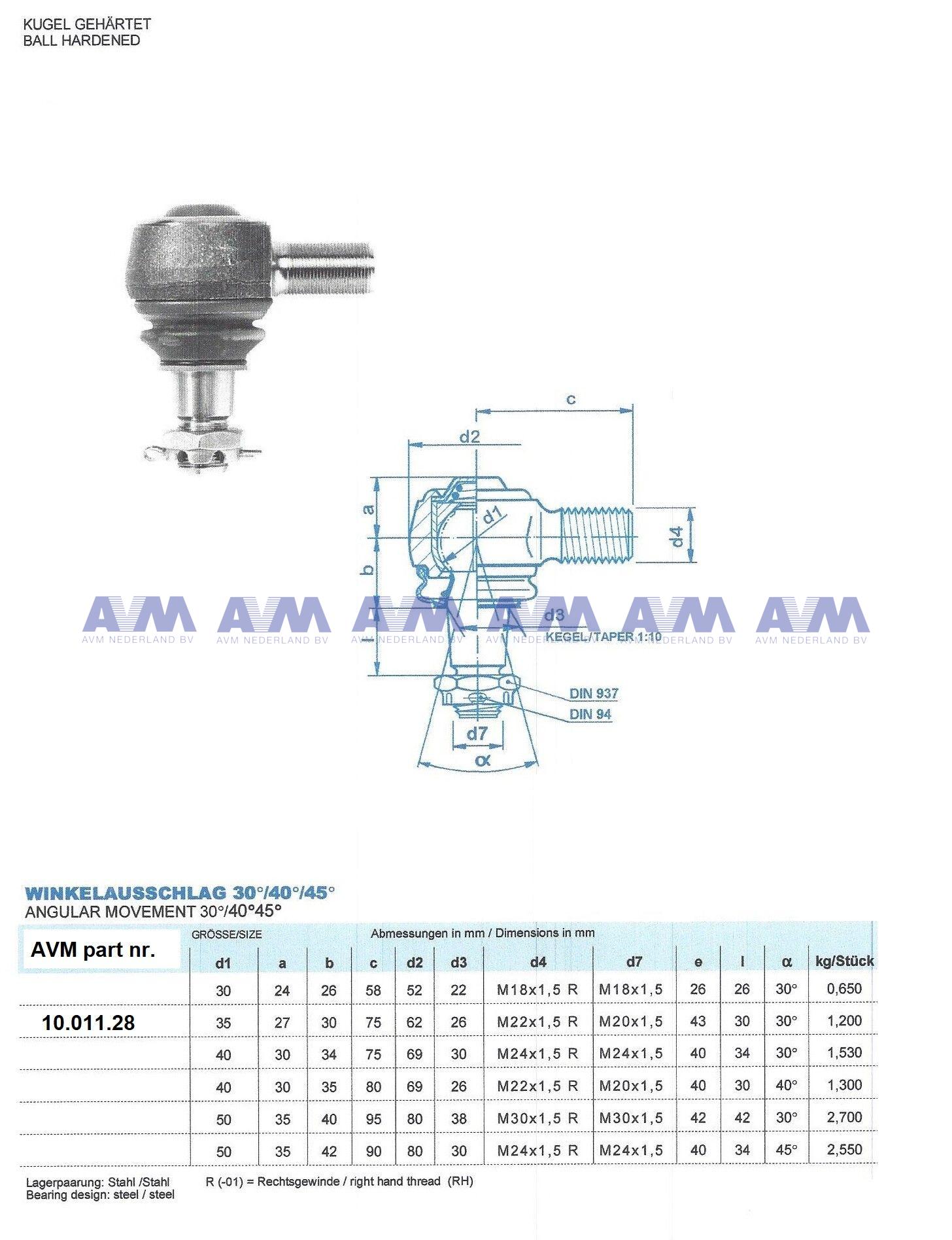 Ball joint AH32-1ZF-35x25 -01 Alfred Heyd | AH32-1ZF-35x25 -01|1